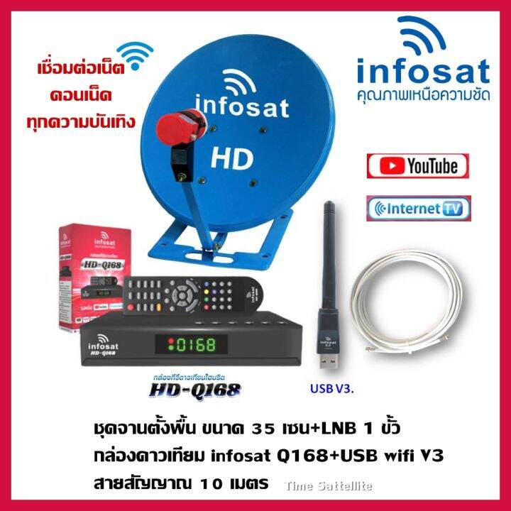 กล่องรับสัญญาณดาวเทียม กล่องทีวีดิจิตอล ชุดจานดาวเทียม INFOSAT 35CM ...