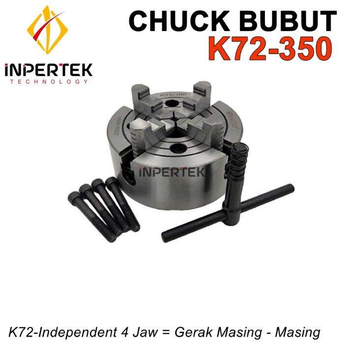 Chuck Bubut 12" 4 Jaw K72 Independen Claw Bubut 4 Jaw Kepala Bubut 12 ...