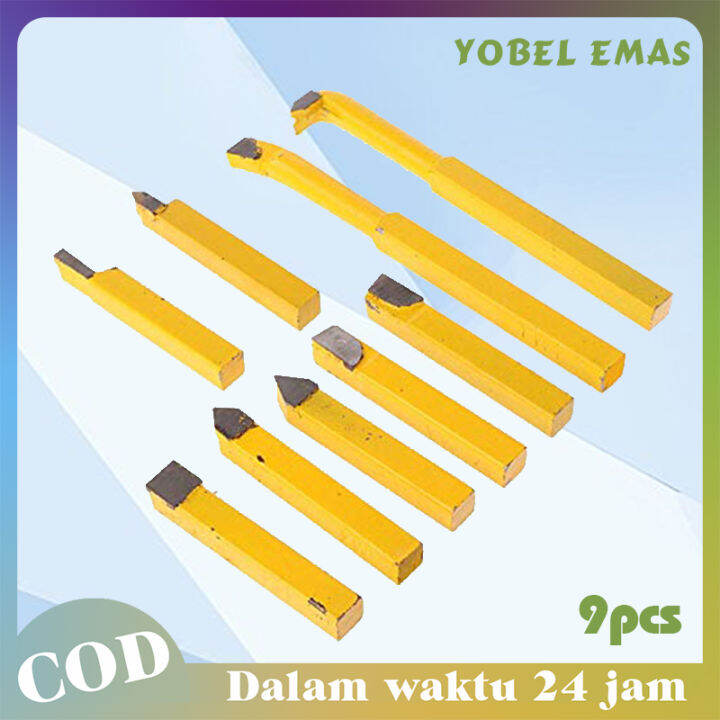 Isi 9 Carbide Brazed Tip Tipped Lathe Cutter Tools Pahat Bubut Set ...