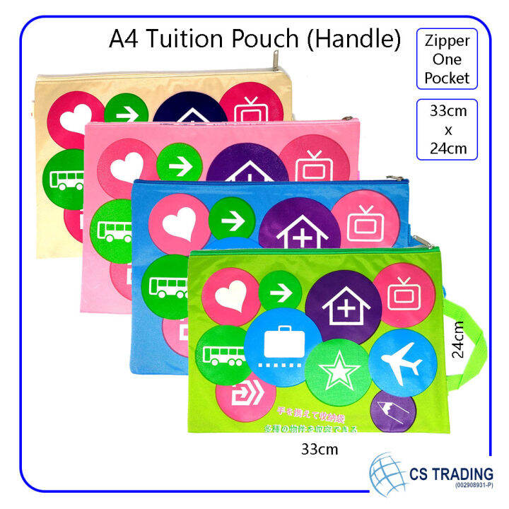 A4 Size File Bag Zipper Zip File Stationery File Folder Document Bag ...