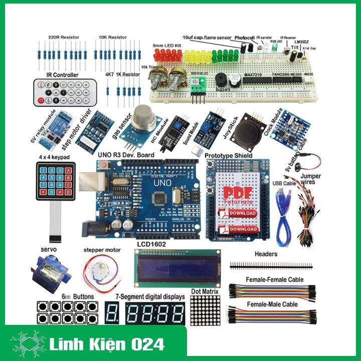 Bộ Kit Arduino Uno R3 full V3 - 2020 bảo hành 06 tháng | Lazada.vn
