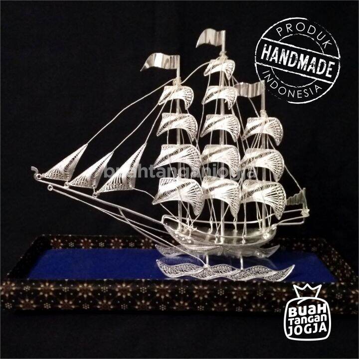 Miniatur Kapal Dewaruci Lapis Perak - Khas Kotagede Jogja - 15 cm | Lazada Indonesia