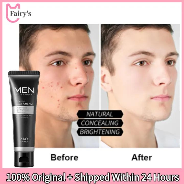 Men Concealer Tone-up Lazy Cream Men Moisturizing Whitening Face Cream Oil Control Shrink Pore ...