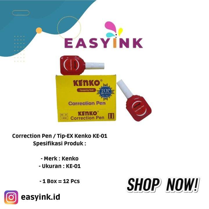 Tip-Ex Cair / Tipe-X Cair / Correction Pen Kenko KE-01 | Lazada Indonesia