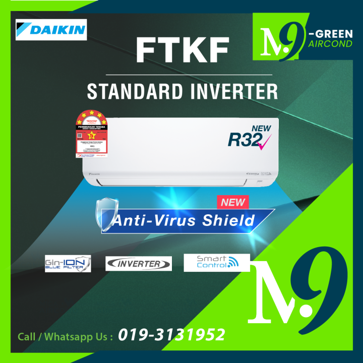 [MIGA] DAIKIN 1HP / 1.5HP / 2HP / 2.5HP / 3HP Inverter Air Conditioner Penghawa Dingin FTKF ...