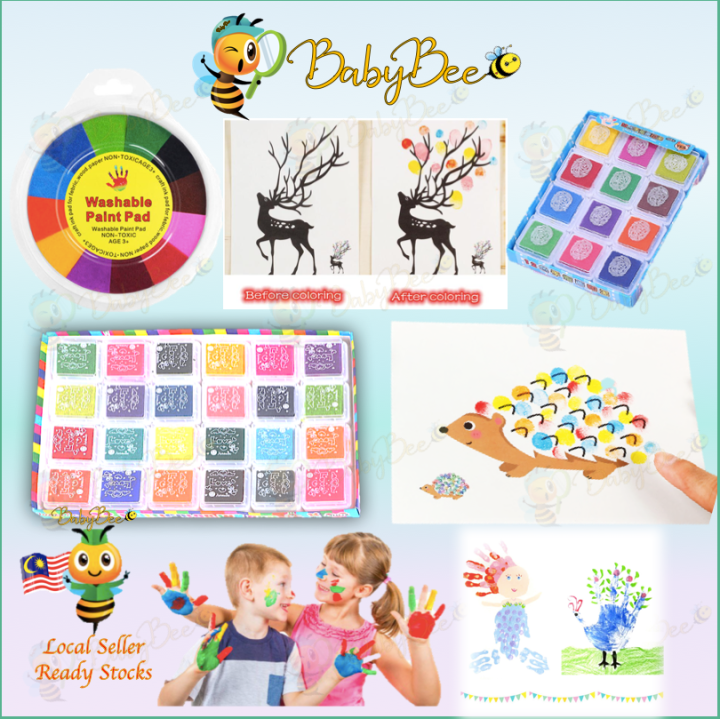 Baby Bee Cap Jari Lukisan Seni Tangan Pembelajaran Awal Mainan Budak ...