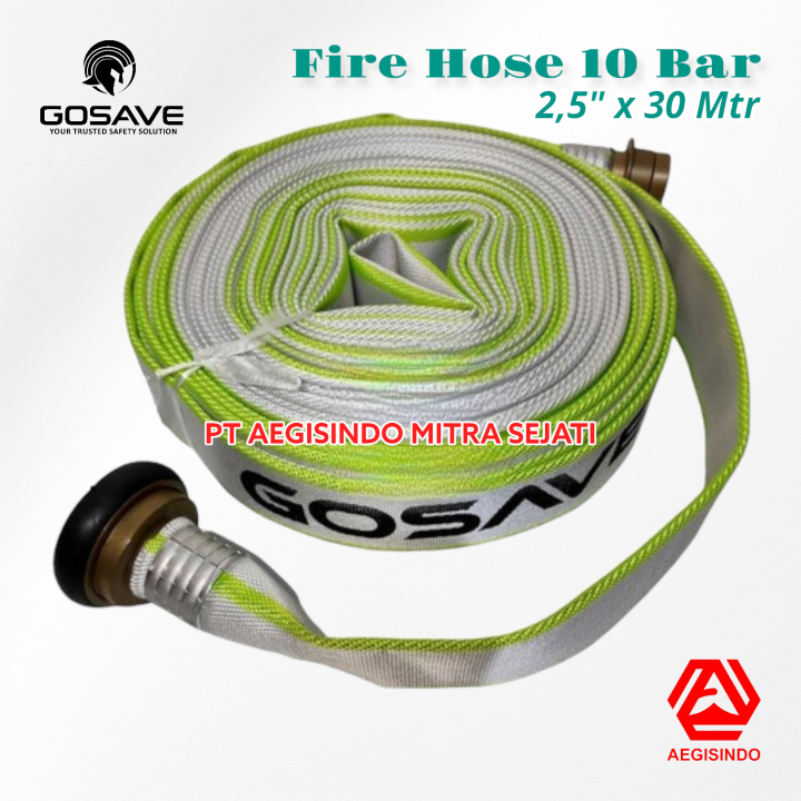 Selang Hydrant Gosave Pemadam Fire Hose 10 bar 2.5" x 30 Meter Coupling ...