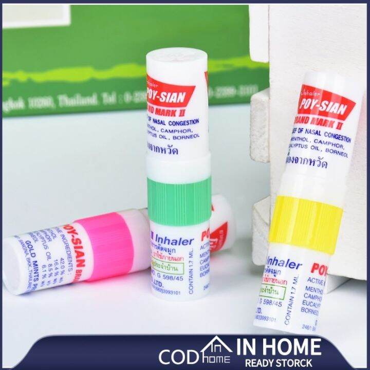 Original Poy Sian Inhaler 2 In 1 Thailand Nasal Inhaler Pim-Saen Balm ...