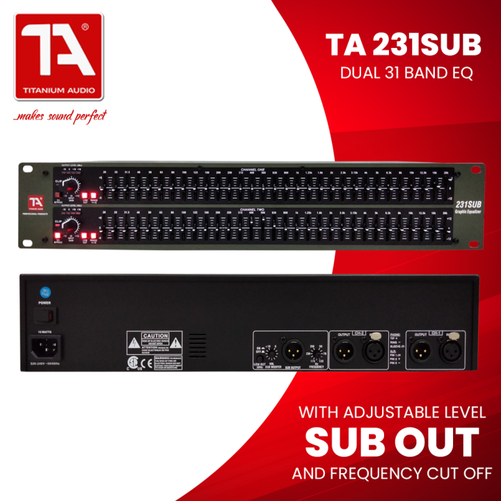 Titanium Audio 231 SUB / Graphic Equalizer / Dual 31 Band EQ / Sub out / TA 231SUB | Lazada PH