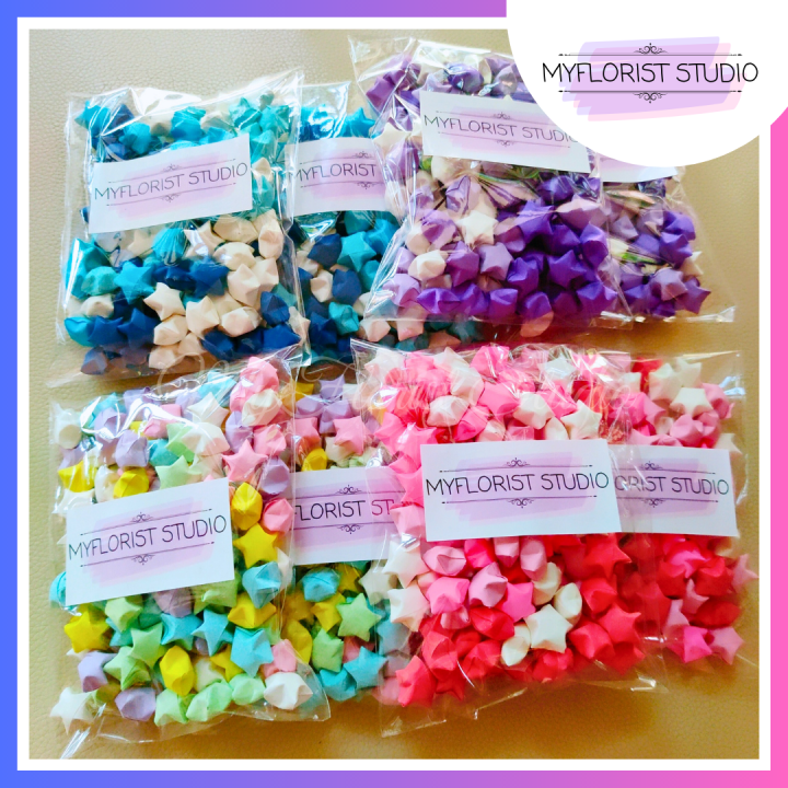 Ready Made Origami Star Paper Lucky Star Paper Decorative Star Wishing ...