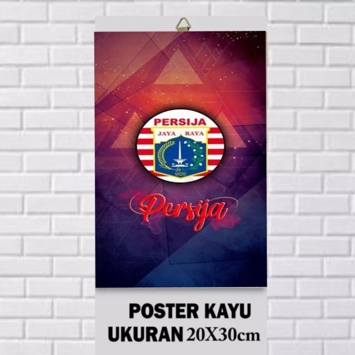 POSTER KAYU PERSIJA JAKARTA/POSTER LOGO PERSIJA/POSTER PAPAN MDF/UKURAN ...