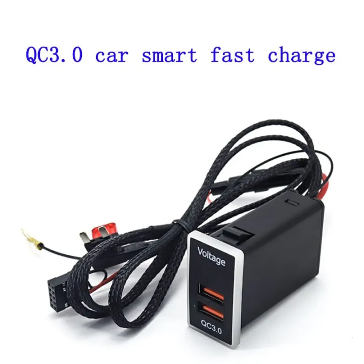 USB Charger Car Interface Socket Double connector Double QC3.0 Voltage ...