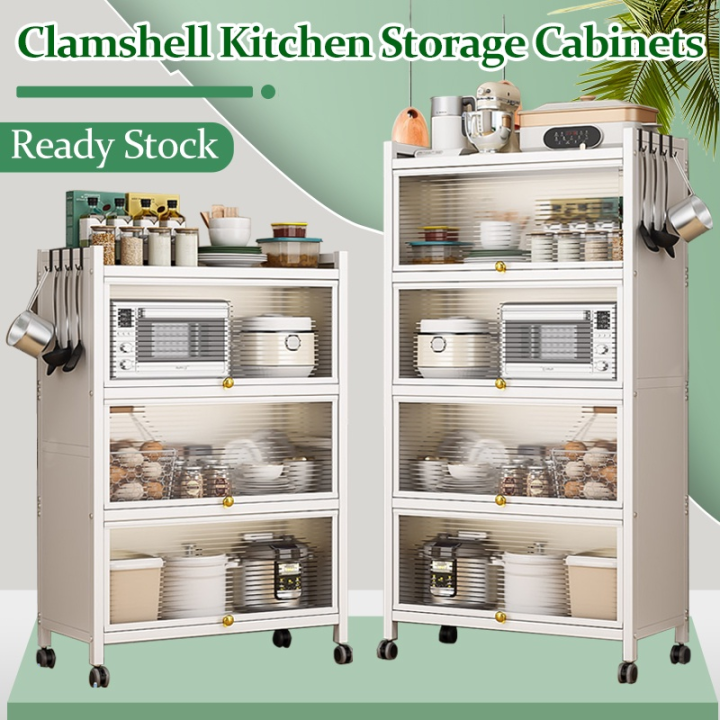 Kitchen cabinet pantry storage rack multifunction 5 layer with cover ...