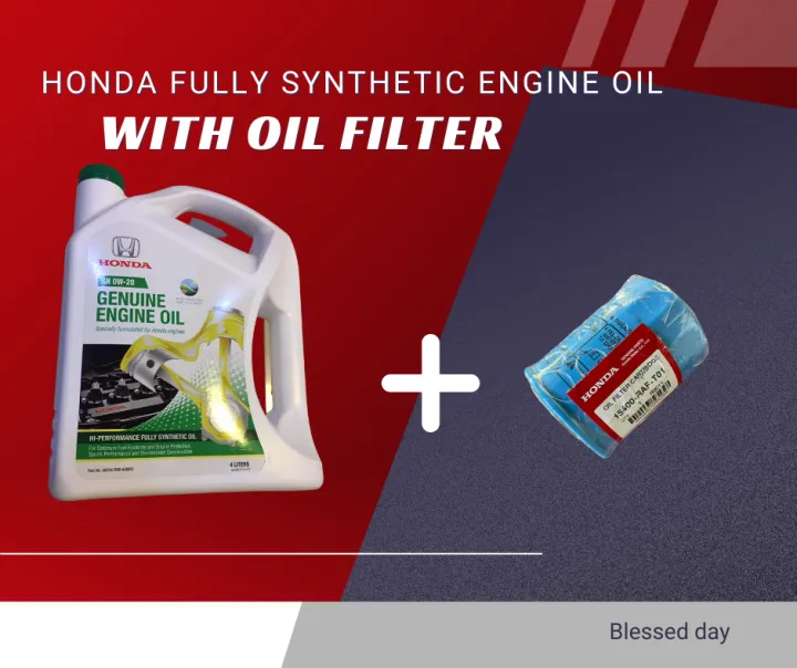 Honda Genuine Motor Oil SN 0W-20 FULLY SYNTHETIC (1 gallon) With Original Honda Oil filter and ...
