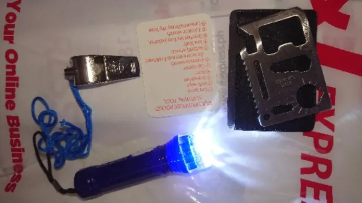 Emergency tools whistle flashlight and multifunctional card | Lazada PH