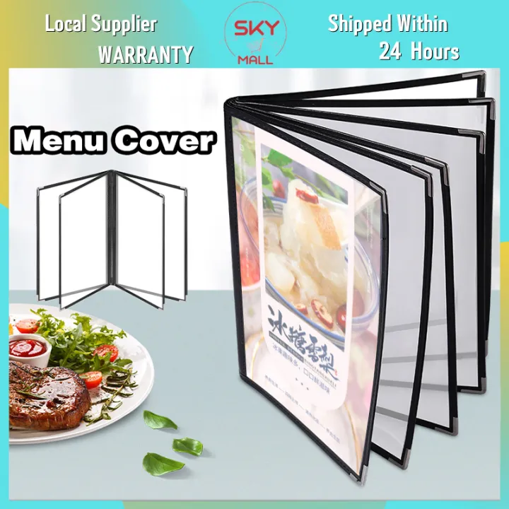 A4 Menu Cover Transparent PVC Restaurant Menu Paper Holder Covers Book ...