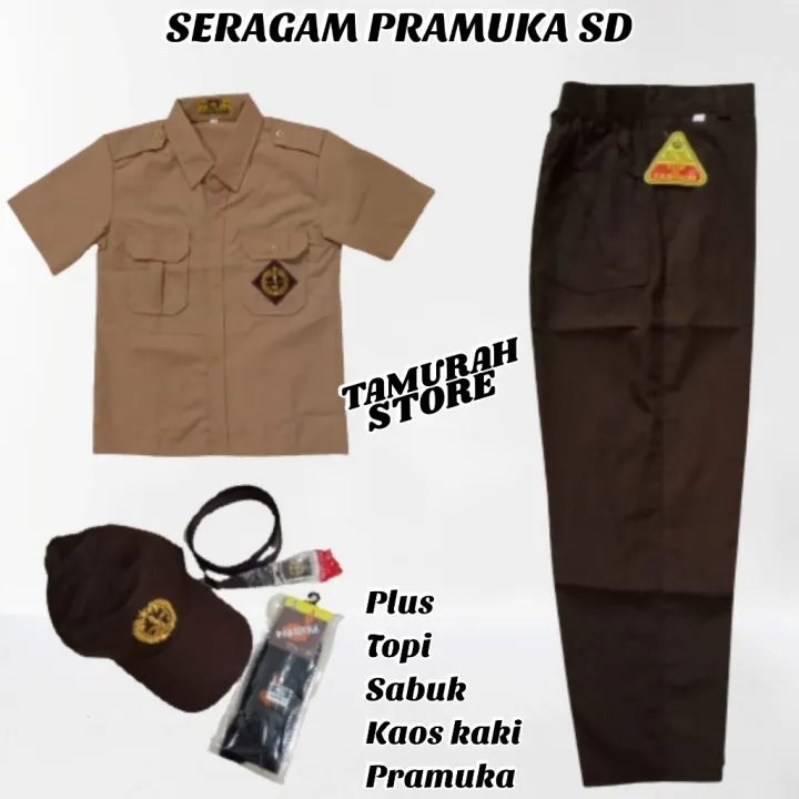 SERAGAM SEKOLAH PRAMUKA // SET LENGKAP SERAGAM PRAMUKA ANAK LAKI-LAKI ...