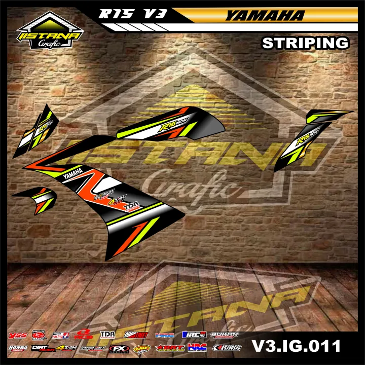 Sticker Striping Decal Yamaha R15 V3, Sticker Decal R15 V3, Sticker R15 , striping R15 V3.IG.011 ...
