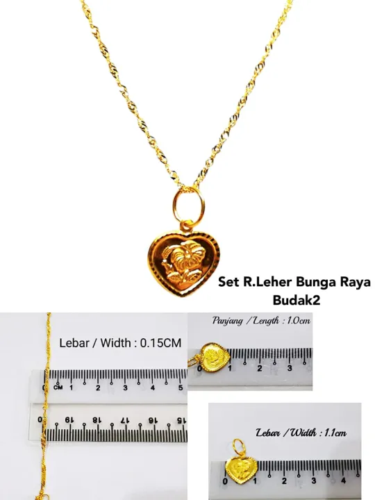 Merdeka Set Rantai Leher Padu Baby / Kanak Emas 916 Tulen Bajet | Lazada