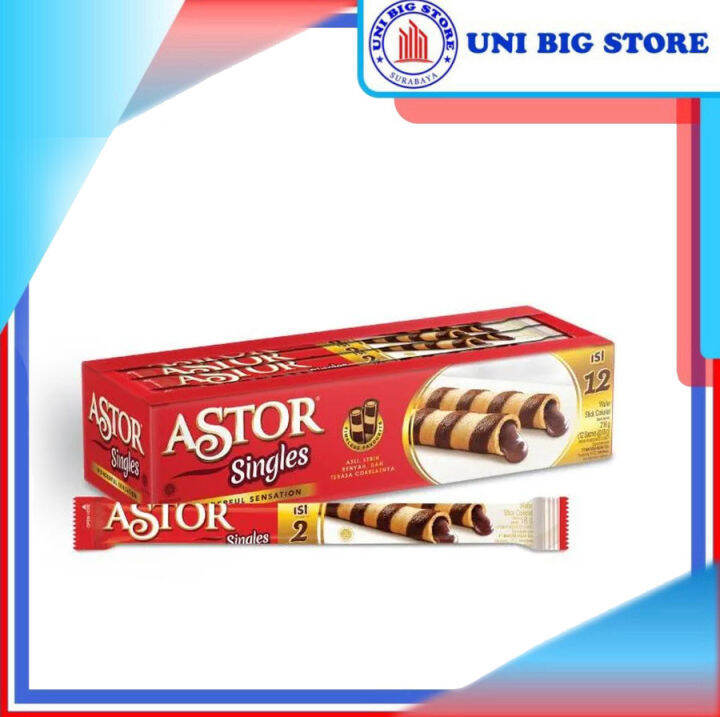 Astor Singles Wafer Stick Chocolate 18 gr x 12 pcs BOX Coklat Single ...