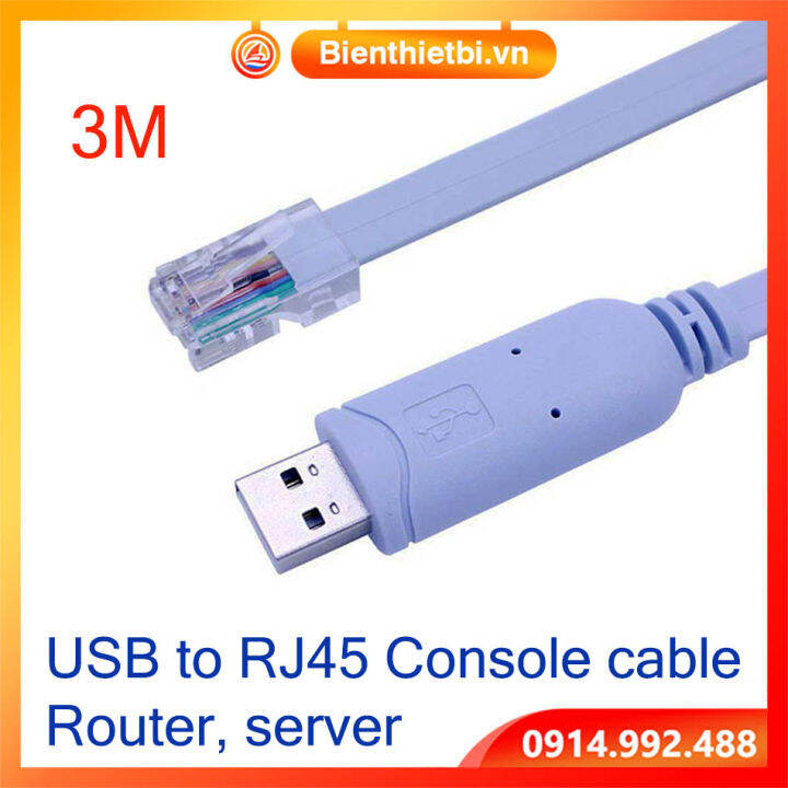 Cáp lập trình Console USB to RJ45 dài 3M cấu hình Server máy chủ Hub ...