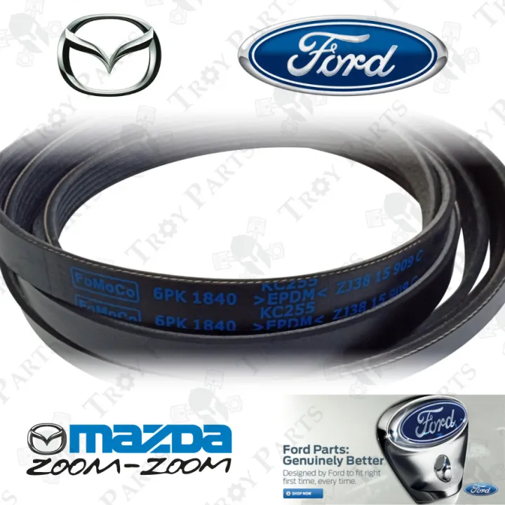 Original Ford Mazda Aircond Alternator Fan Belt ZJ38-15-909 for Mazda 2 ...