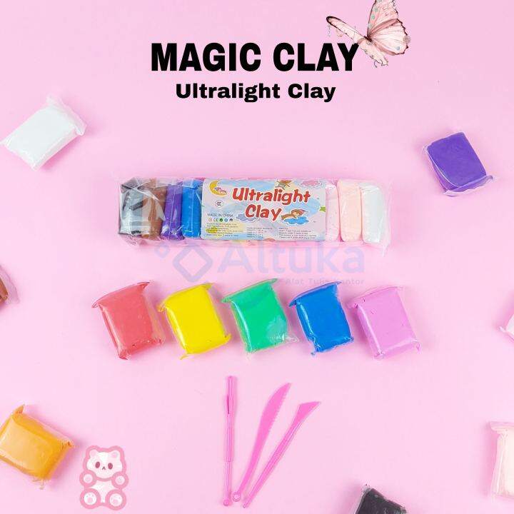 Magic Clay / Mainan Anak / Pasir Ajaib 12 Warna Ultralight Clay ...