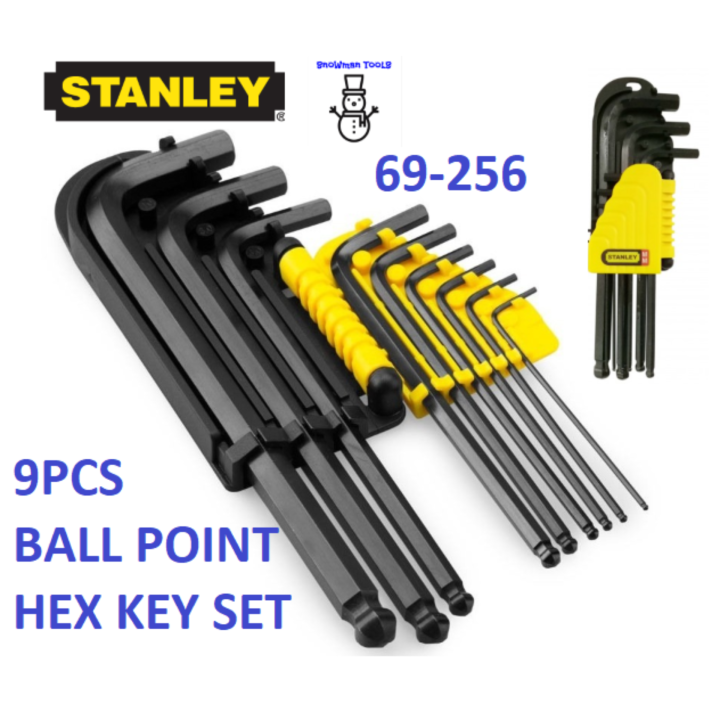 STANLEY 69-256 9PCS BALL POINT HEX DRIVER ALLEN KEY SET LONG ARM TIP 1 ...