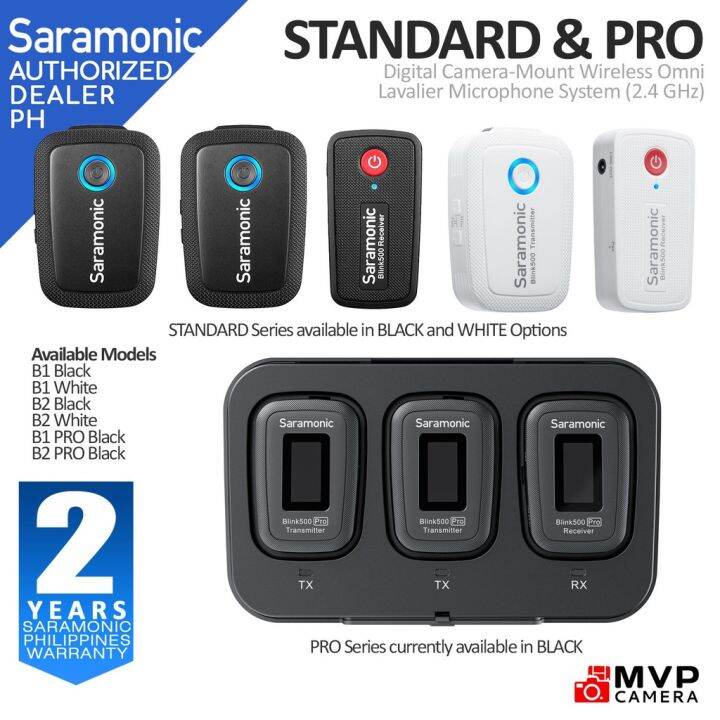 SARAMONIC Blink 500 B1 B2 PRO Digital Wireless Omni Lavalier Microphone System MVP CAMERA ...
