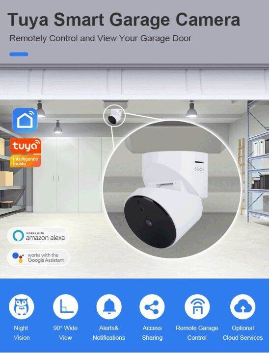 Tuya Smart Garage Camera กล้องวงจรปิดพร้อมอุปกรณ์เปิดปิด ตั้งเวลาประตู ...