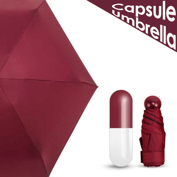 Mini UV Capsule Coated Umbrella – Maroon | Lazada PH