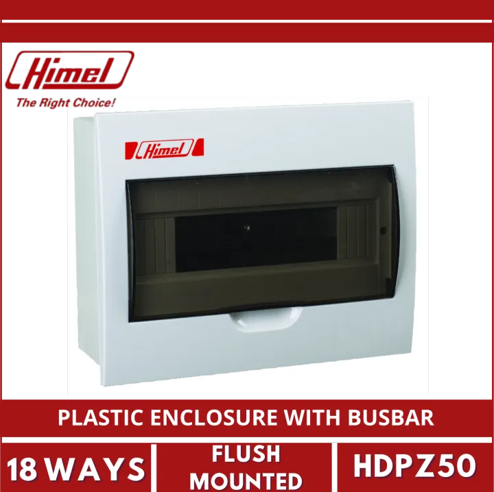 Himel Plastic Enclosure 18 Ways Flush mounted with Comb Busbar ...