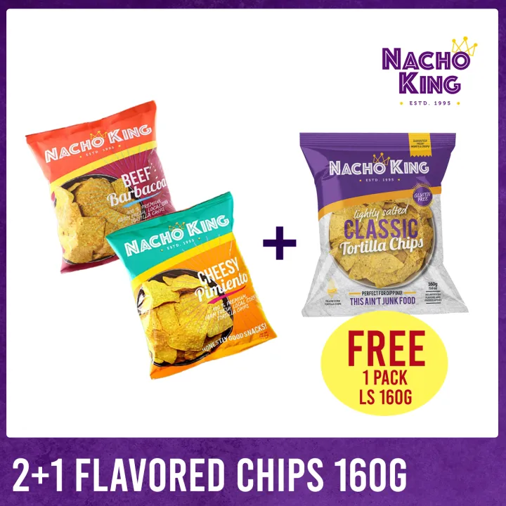 Nacho King 2+1 Flavored Tortilla Chips 160g - Buy 2 Flavored Chips FREE ...