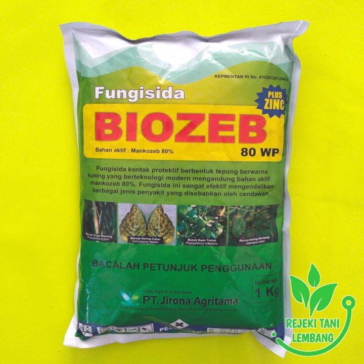 FUNGISIDA BIOZEB 80 WP KUNING ISI 1 KG PENGENDALI PENYAKIT TANAMAN ...