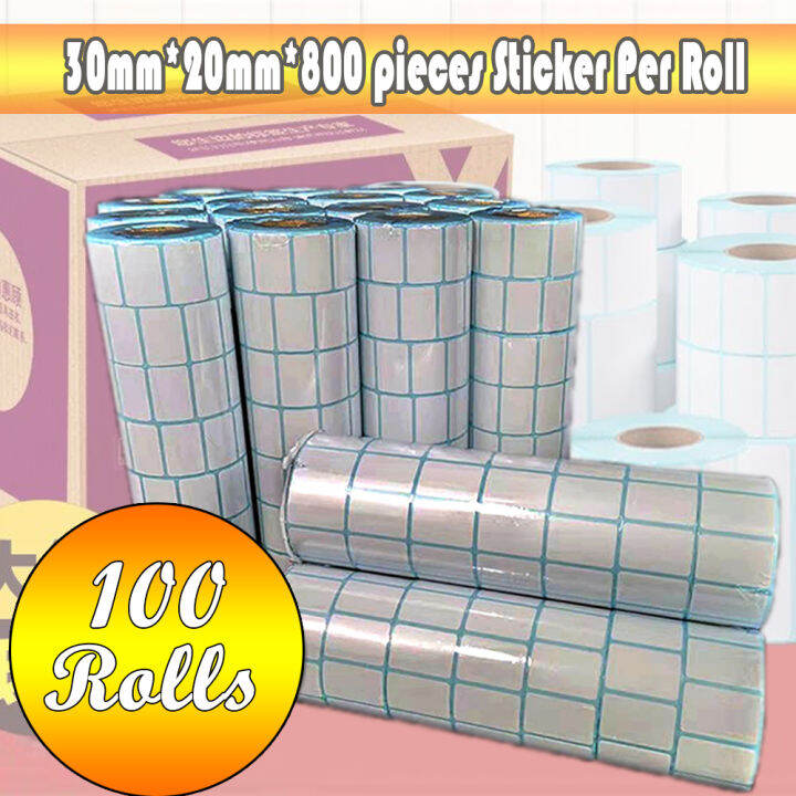 Thermal sticker label (30mm x 20mm x 800) 100 ROLLS | Lazada PH