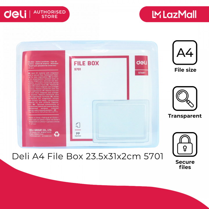 Deli File Organizer- A4 File Box 23.5x31x2cm 5701 [75215701] | Lazada PH