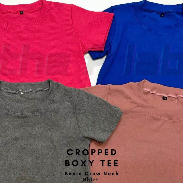 Pro Club Inspired Crew Neck Basic Shirt Cropped Boxy Tee (FOR WOMEN ...