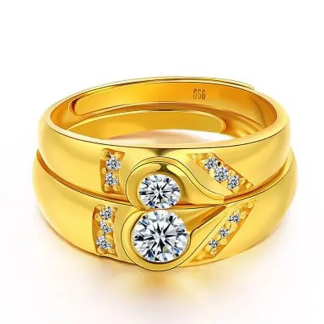 Gold 18k Pawnable Saudi Original Couple Rings for Women and Men Dragon ...