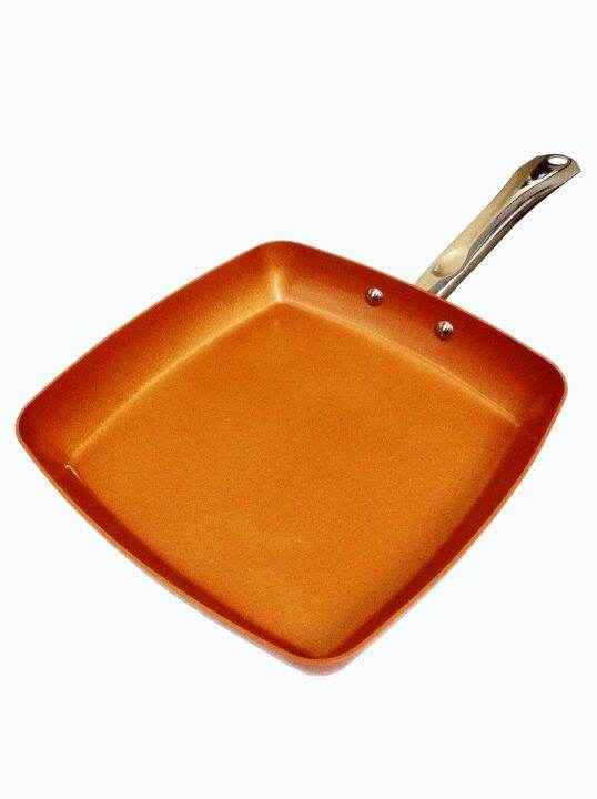 TNT NON - Stick Square Frying Pan With Stainless Steel Handle (Brown ...