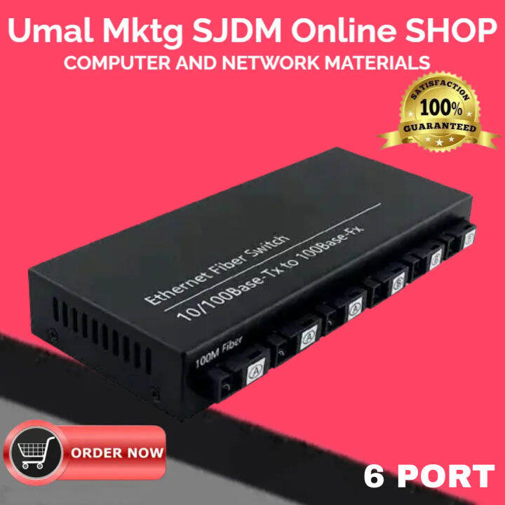 Ethernet FIBER SWITCH 6 PORT 3A 3B UP TO 25KM 2 UTP RJ45 Fast Erhetnet ...