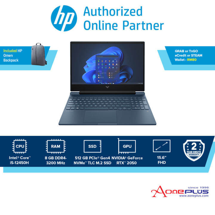 HP Victus 15-FA1120TX (Blue) / 15-FA1121TX (Silver) Gaming Laptop - (15 ...