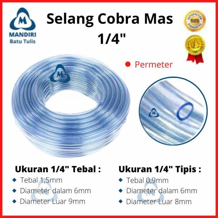 Selang Cobra Mas Tebal Tipis Slang Waterpas Selang Aquarium 5/16" 1/4 ...