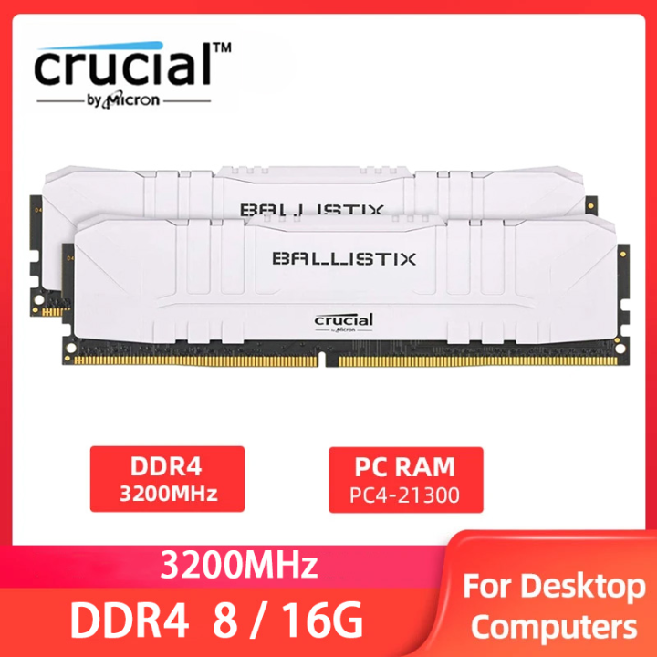 Ballistix Memoria RAM DDR4 3200MH 8GB 16GB Memory DIMM 288Pin 1.35V DDR4 RAM PC4-25600 Desktop ...