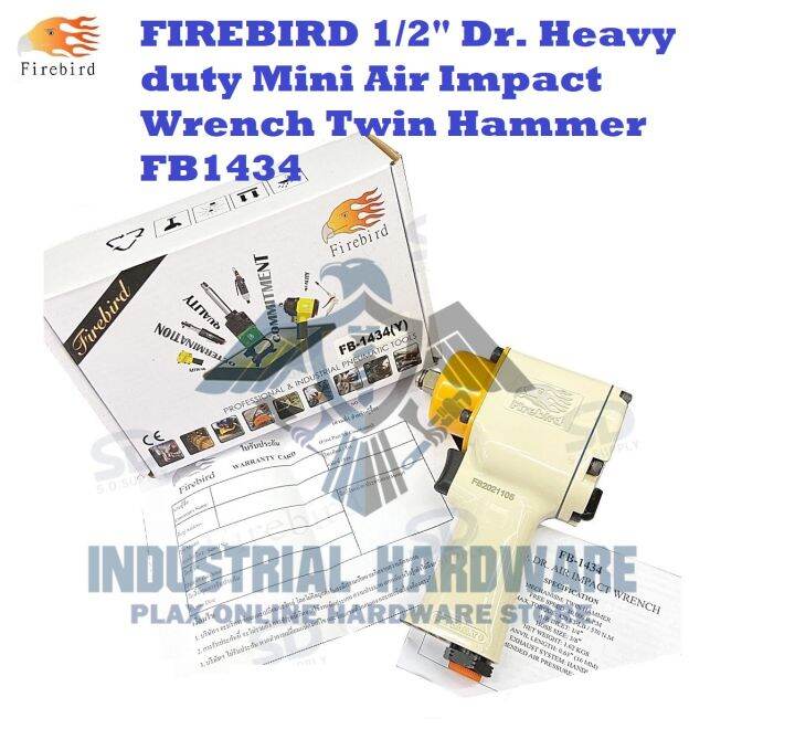 FIREBIRD 1/2" Dr. Heavy duty Mini Air Impact Wrench Twin Hammer FB1434 ...