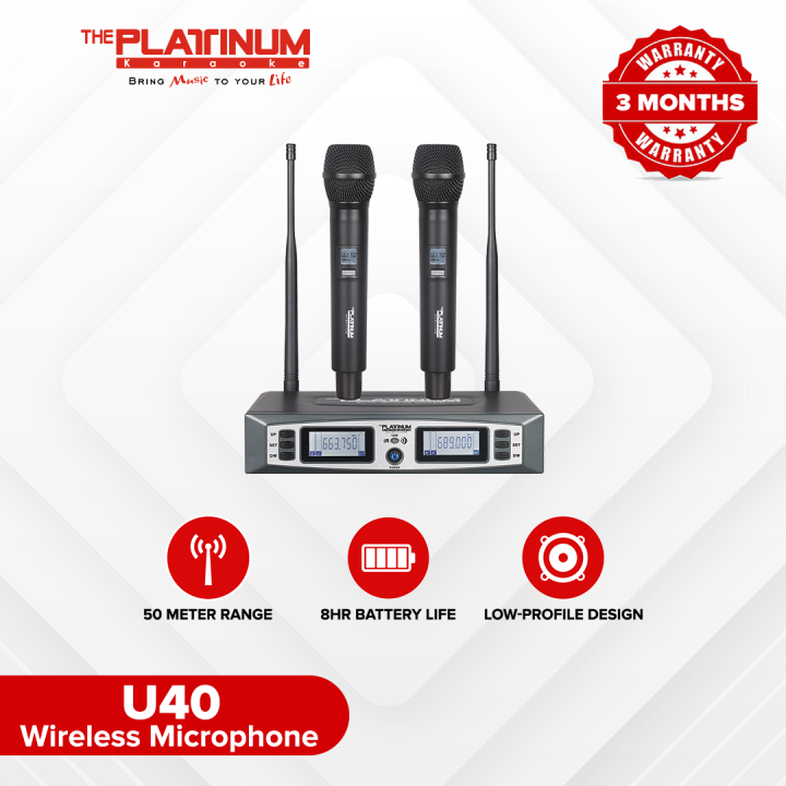 The Platinum U40 PTW 600U Wireless Microphone | Lazada PH