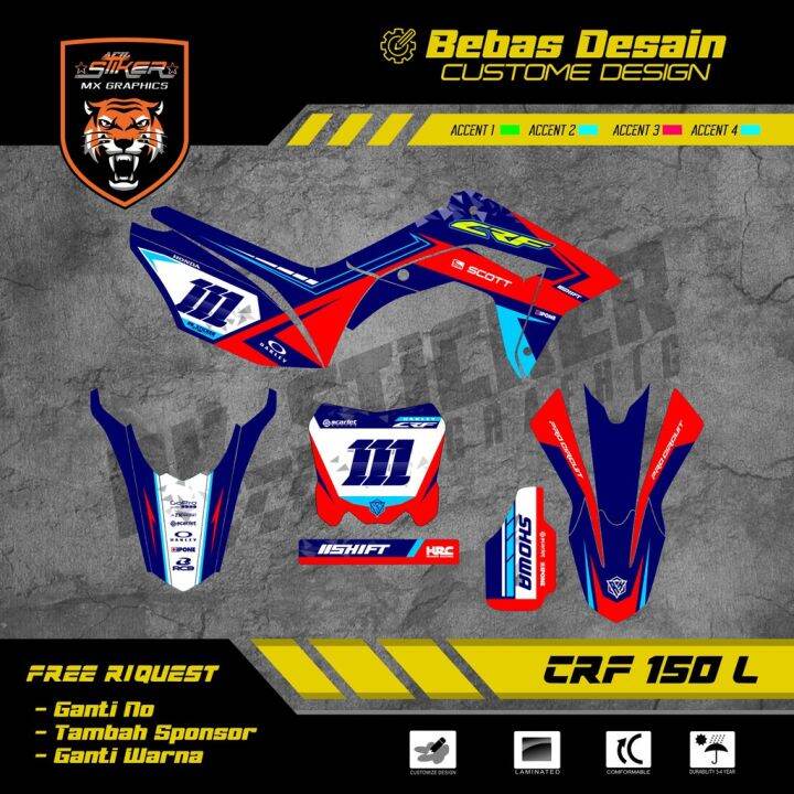 DECAL HONDA CRF 150L KEREN DECAL TRAIL SUPERMOTO CUSTOM DESAIN | Lazada ...