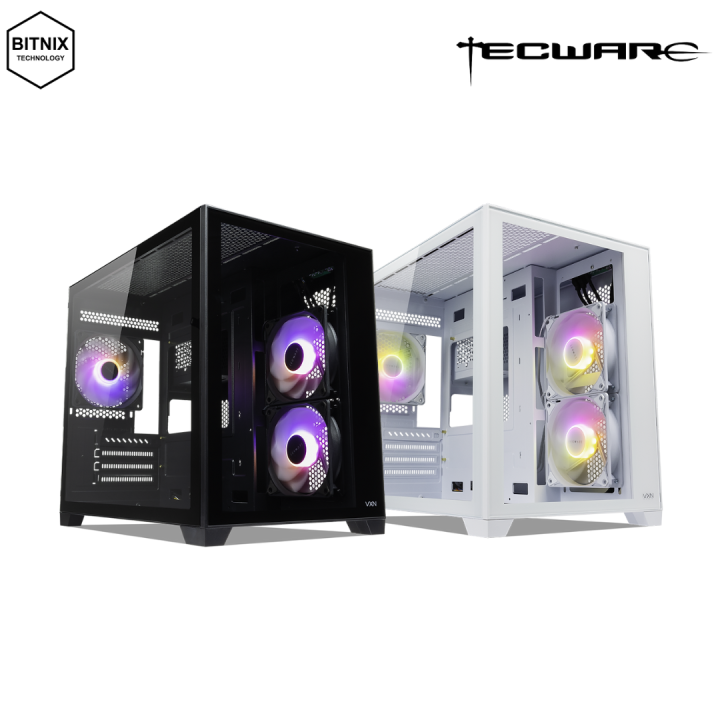 TECWARE VXN V2 ARGB Compact Dual Chamber TG M-ATX Casing - ( Black ...
