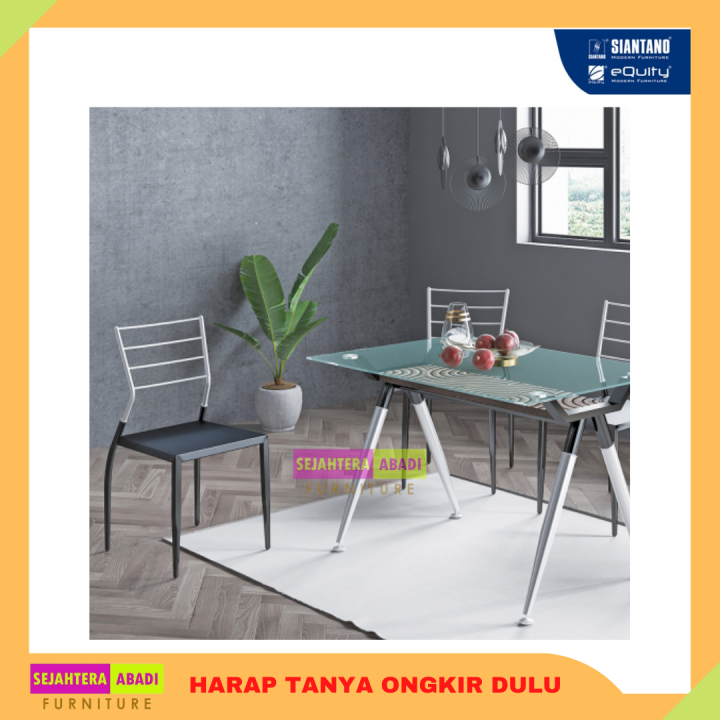 Full Set Meja Kursi Makan Minimalis Siantano DT + 4 DC Sapporro ...
