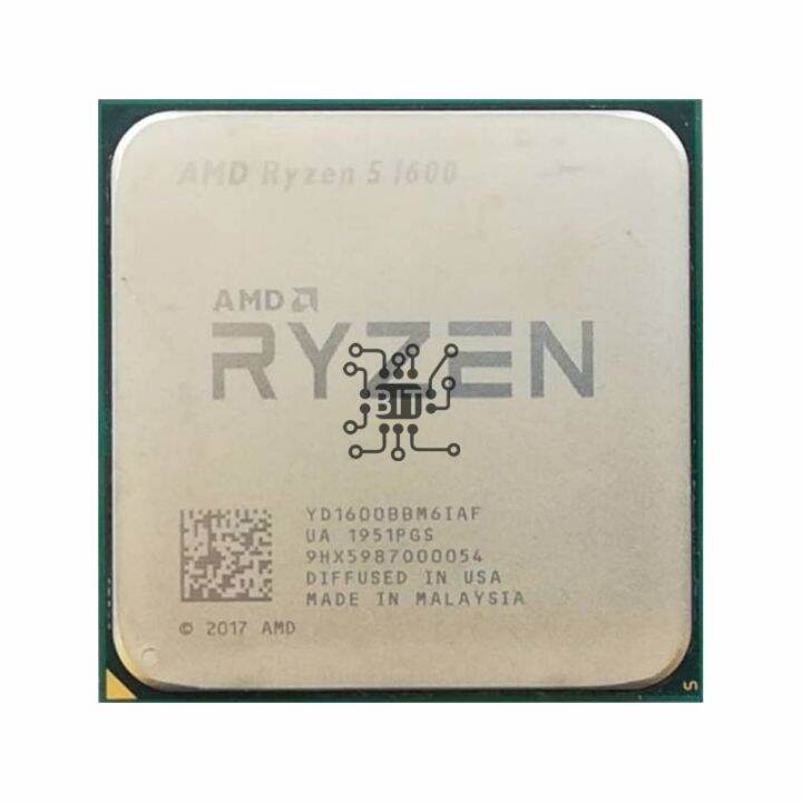 1 AMD Ryzen 5 1600 R5 1600 3.2 Ghz Six-Core Twelve Thread 65W CPU ...