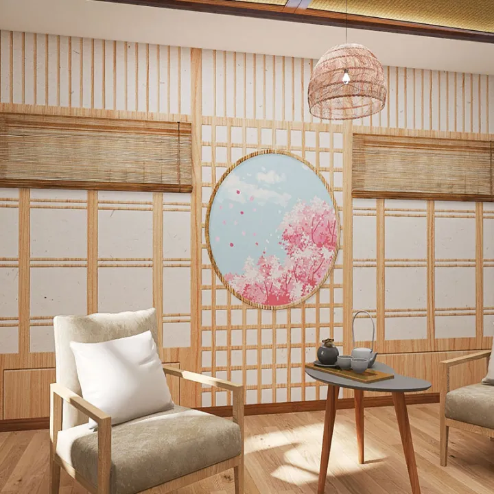 Japanese style Hefeng wallpaper Ukiyo-e retro romantic izakaya beauty salon living room Japanese ...